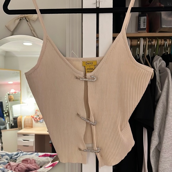 Daisy | Tops | Daisy Diamond Safety Pink Tank Top | Poshmark